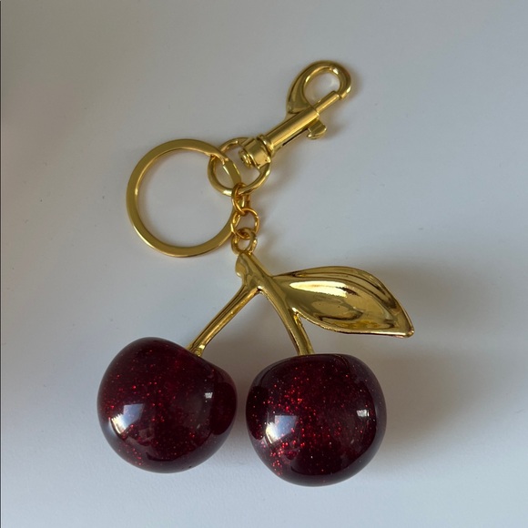 Accessories | Gold And Red Cherry Keychain | Poshmark
